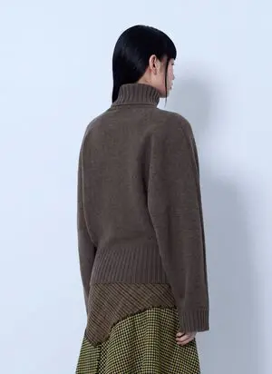 GANNI Double Knit Batwing Turtleneck