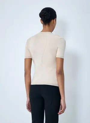 SKIN SERIES Fine Knit Short Sleeve Top