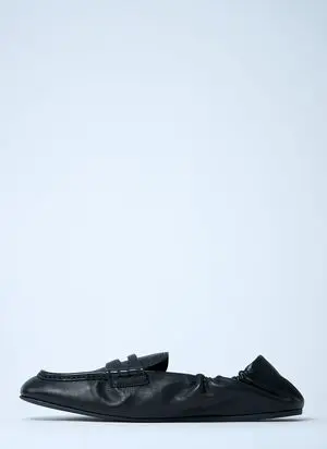Miu Miu Logo Motif Leather Loafers