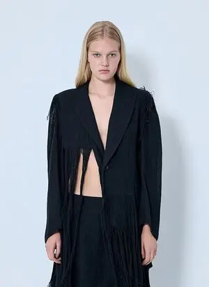 Yohji Yamamoto Frayed Hem Blazer