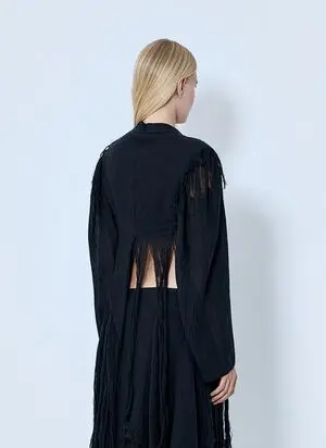 Yohji Yamamoto Frayed Hem Blazer