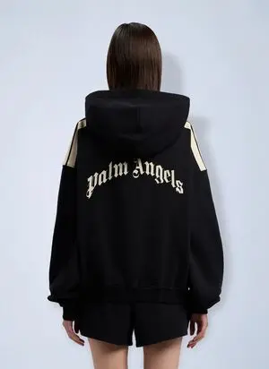 Palm Angels Curved Logo Loose Crop Hoodie