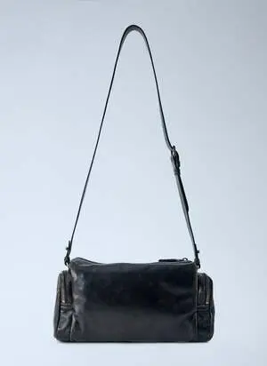 Prada Distressed Nappa Leather Shoulder Bag - Brown