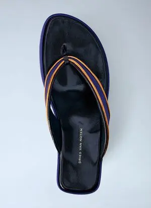 Dries Van Noten Satin Platform Thong Sandals