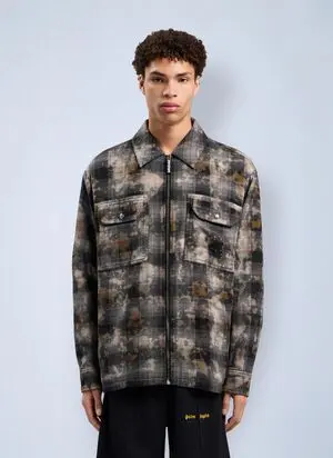 Palm Angels Curved Logo Check Overshirt