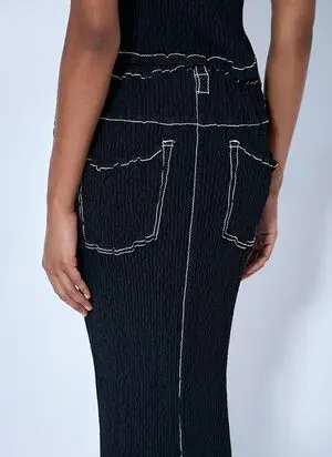 Issey Miyake Wavelet Ensemble Midi Skirt