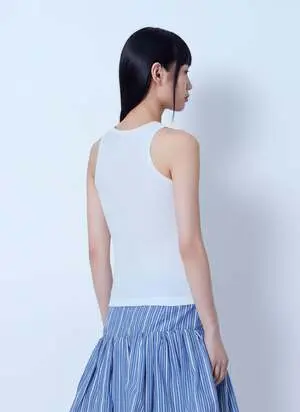 GANNI Compact Rib Jersey Tank Top