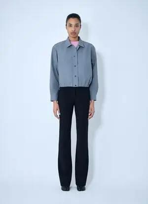 JIL SANDER Cotton Poplin Cropped Shirt