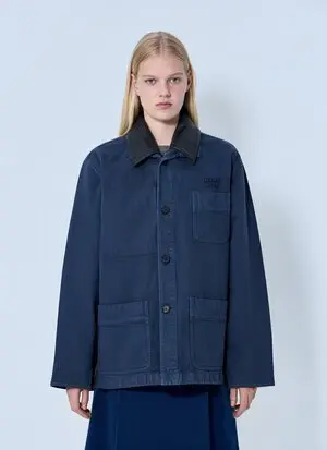 Miu Miu Single-breasted Garment-dyed Gabardine Jacket - Blue