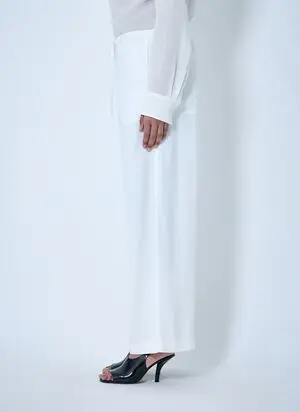 TOTEME Wide-leg Trousers With Drawstring Waist - White