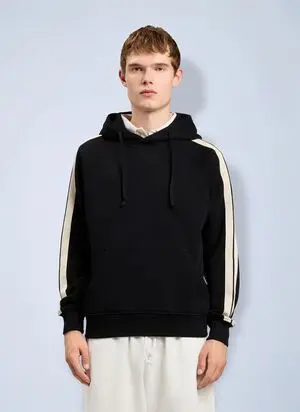Palm Angels Back Curved Logo Track Hoodie - Black
