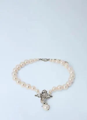 VIVIENNE WESTWOOD Putti Large Pearl Necklace - Silver