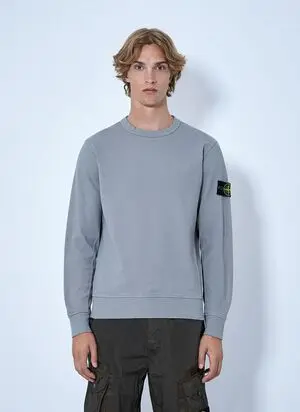 Stone Island Crewneck Sweatshirt With Sleeve Logo Patch Grey