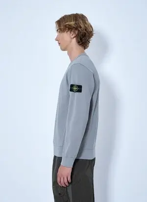 Stone Island Crewneck Sweatshirt With Sleeve Logo Patch - Grey