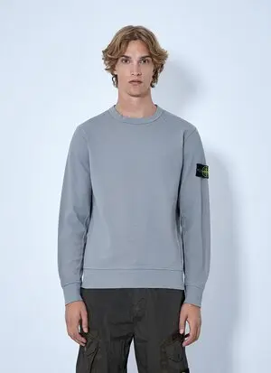Stone Island Crewneck Sweatshirt With Sleeve Logo Patch Grey