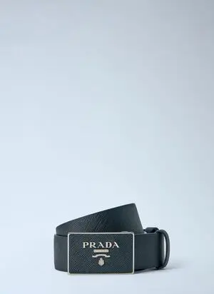 Prada Saffiano Leather Belt - Black