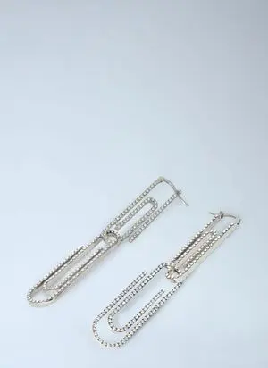 Off-White Paperclip Strass Earrings