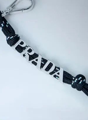 Prada Logo Embellished Keychain