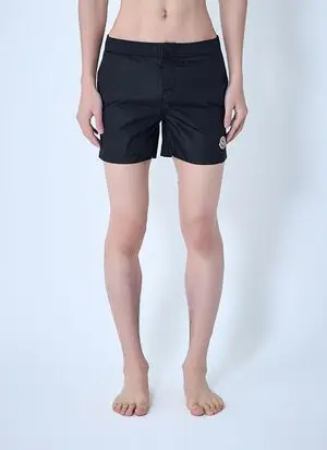 Moncler Elastic Waist Swim Shorts - Black