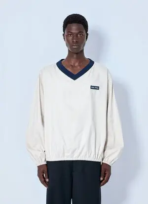 Miu Miu Technical Pongé Sweatshirt - Cream