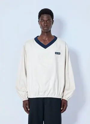 Miu Miu Technical Pongé Sweatshirt - Cream