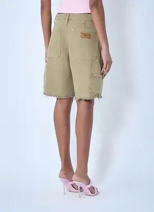 Alexander Wang Frayed Hem Denim Shorts