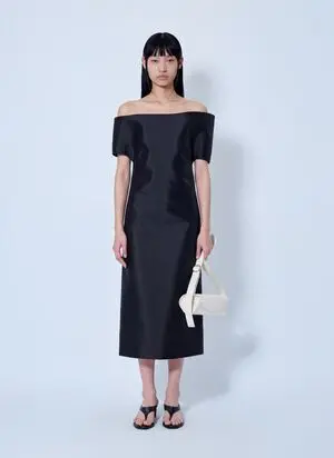 JIL SANDER Off-shoulder Midi Dress