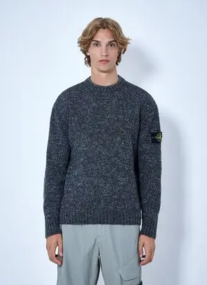 Stone Island Crewneck Wool-blend Sweater - Grey