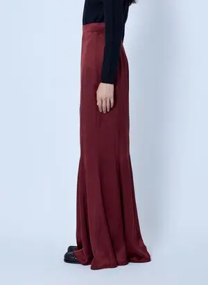 Max Mara Satin Maxi Skirt - Red