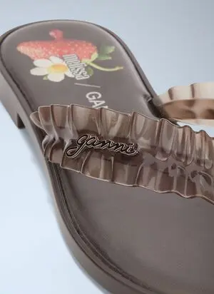 GANNI X MELISSA Ruffled Strap Flip Flops