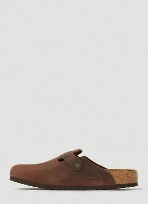 BIRKENSTOCK Boston Oiled Leather Mules - Brown