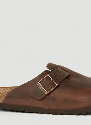 BIRKENSTOCK Boston Oiled Leather Mules - Brown