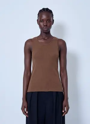 Saint Laurent Cassandre Tank Top - Brown