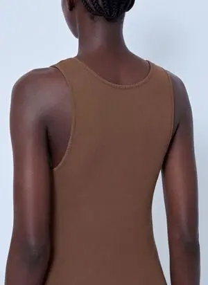 Saint Laurent Cassandre Tank Top - Brown