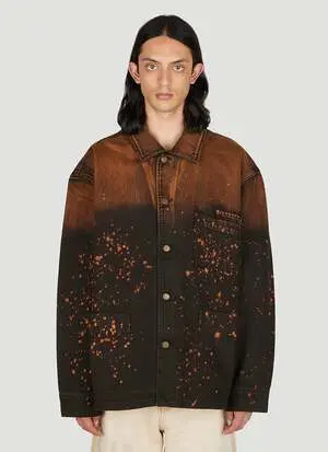 Guess Splattered Denim Chore Jacket - Black