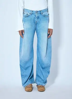 Acne Studios 2006f Distressed Wide Leg Jeans - Blue