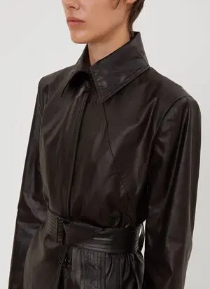 OLIVER THEYSKENS Tailored Leather Coat