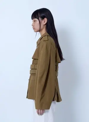 GANNI Workwear Canvas Short Peplum Jacket