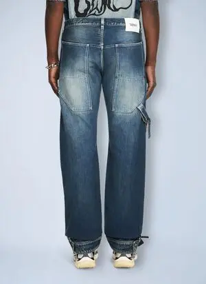 Off-White Cherry Diagonal Twist Stack Jeans