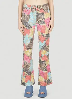 Guess Printed Flared Jeans - Multicolour