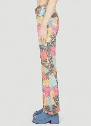 Guess Printed Flared Jeans