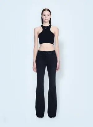 Off-White Off Stamp Ribbed Top - Black