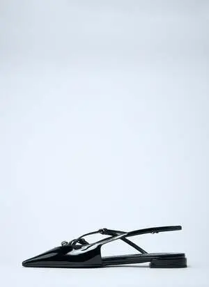 Miu Miu Patent Leather Slingback Ballerina Flats