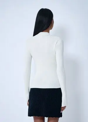 GANNI Sequin Polo Sweater