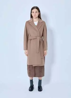 Max Mara Belted Wool-blend Coat - Camel