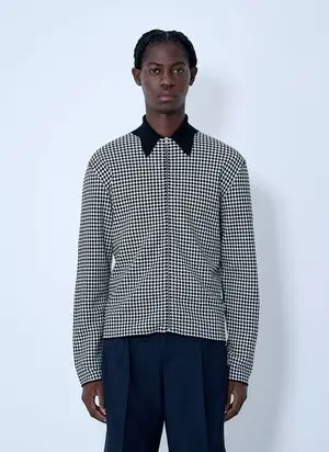 JIL SANDER Houndstooth Zip-up Shirt
