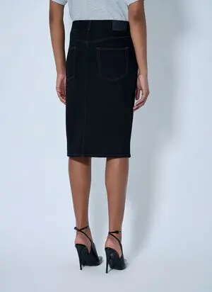 Saint Laurent Denim Midi Skirt