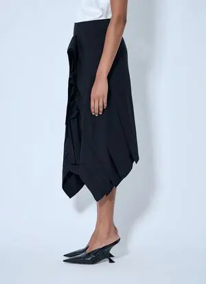 Bottega Veneta Asymmetric Layered Skirt - Black