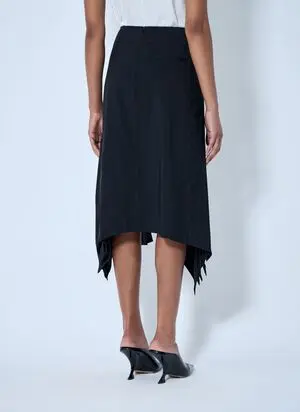 Bottega Veneta Asymmetric Layered Skirt - Black