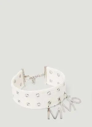 MAISON MARGIELA Logo Pendant Choker Necklace - White